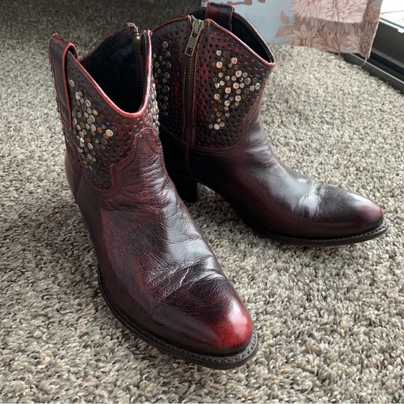Frye | Shoes | Frye Red Leather Ankle Boots | Poshmark